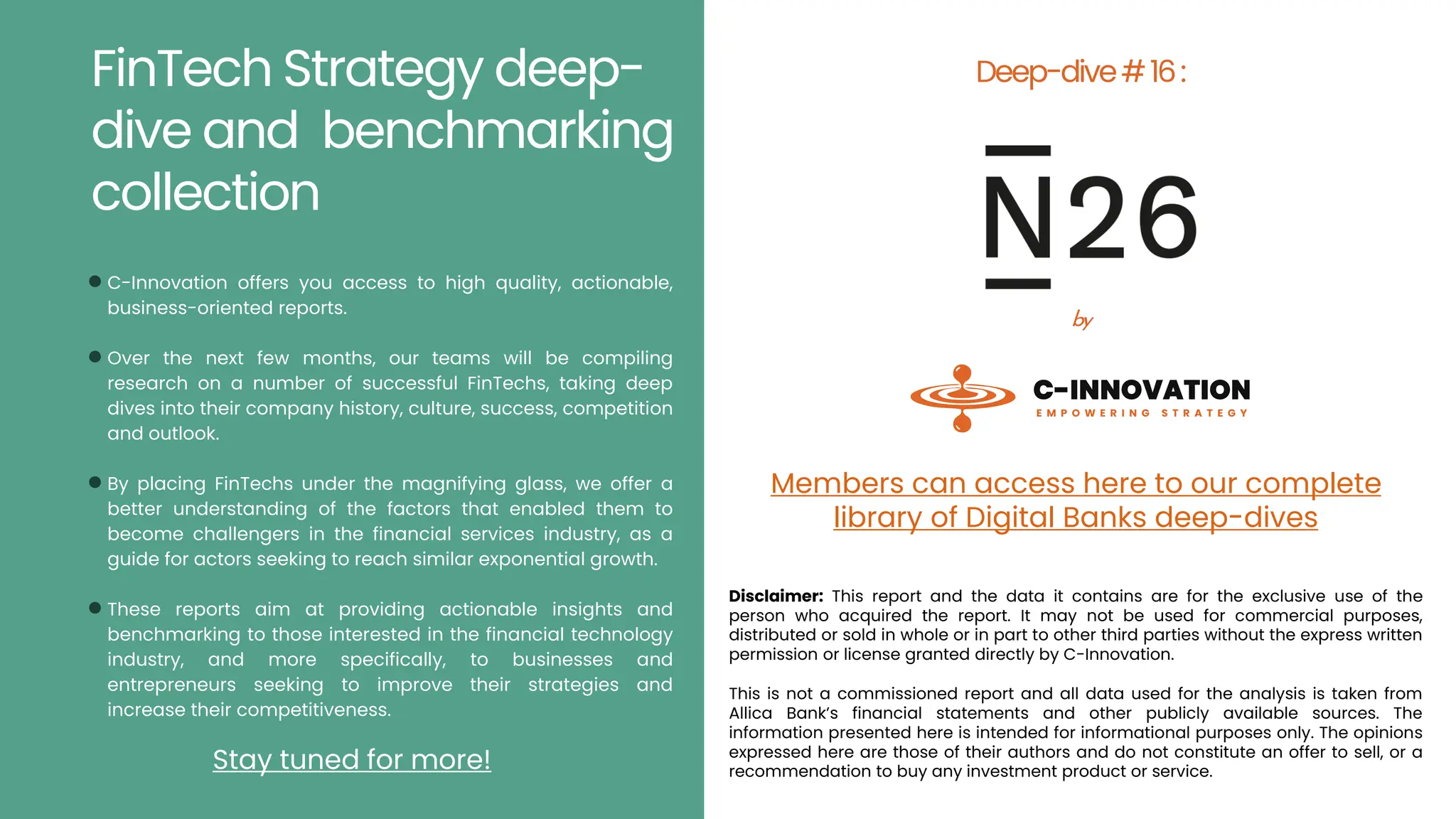 N26 Deep-Dive In Pursuit of Profit by c-Innovation | PDF