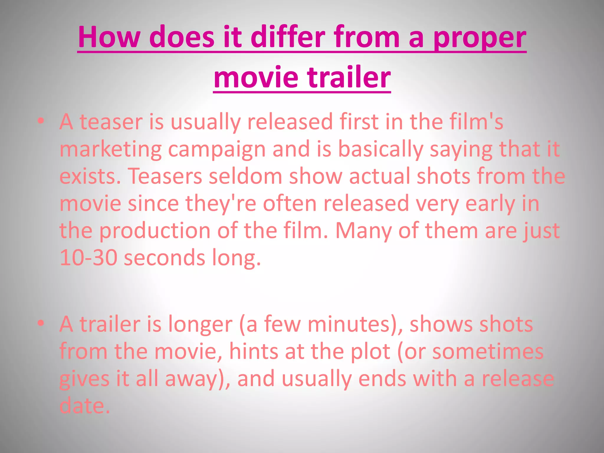teaser trailer introduction | PPT