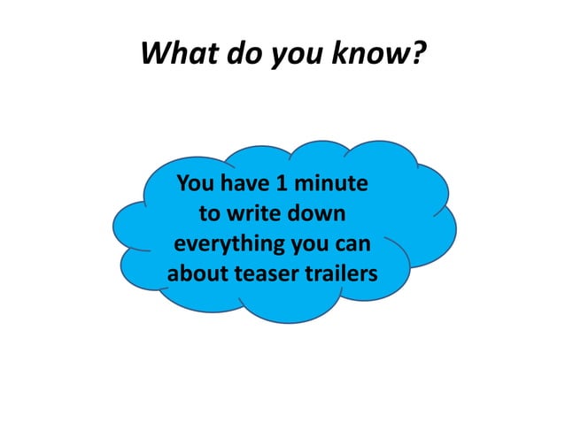 Teaser trailer analysis | PPT