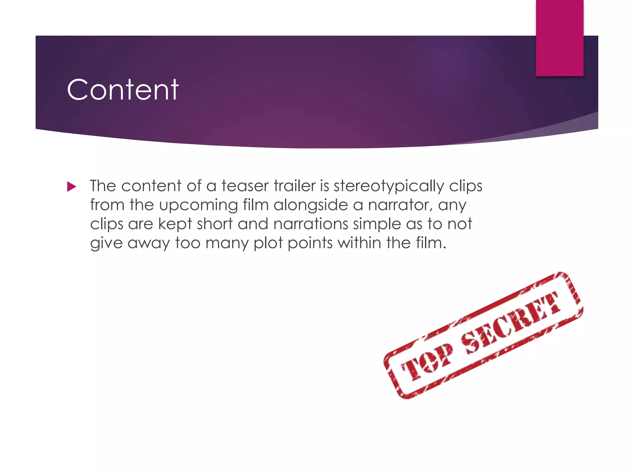 Teaser trailer definition | PPTX