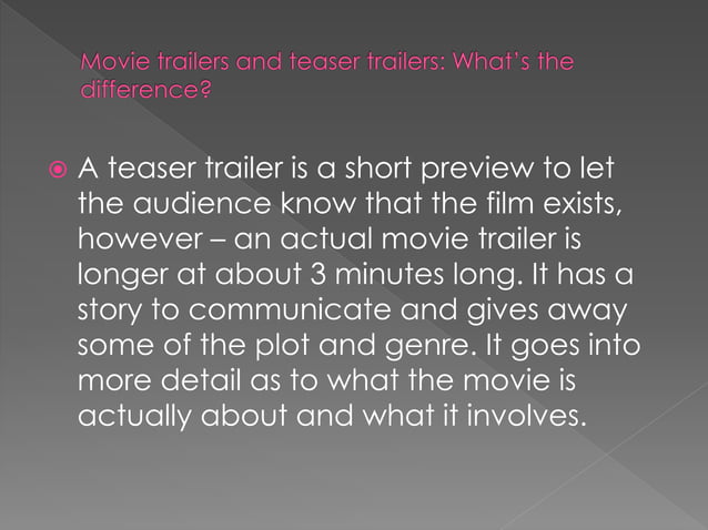 Teaser trailer power point | PPT