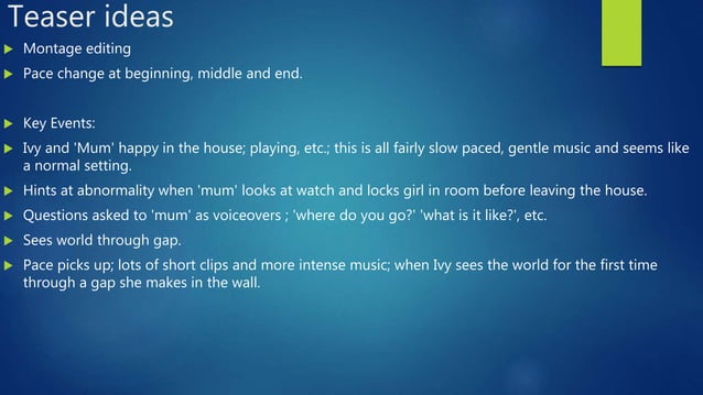 Teaser trailer presentation | PPT