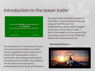 Teaser Trailer Production | PPT