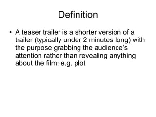 Teaser trailers | PPT
