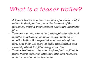 Teaser trailers | PPTX