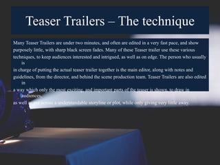 Teaser Trailers – How are they made? | PPT