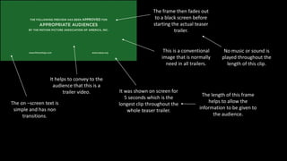 Teaser trailer textual analysis | PPT