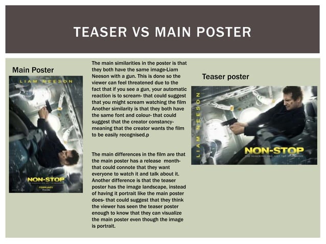 Teaser vs main poster | PPT