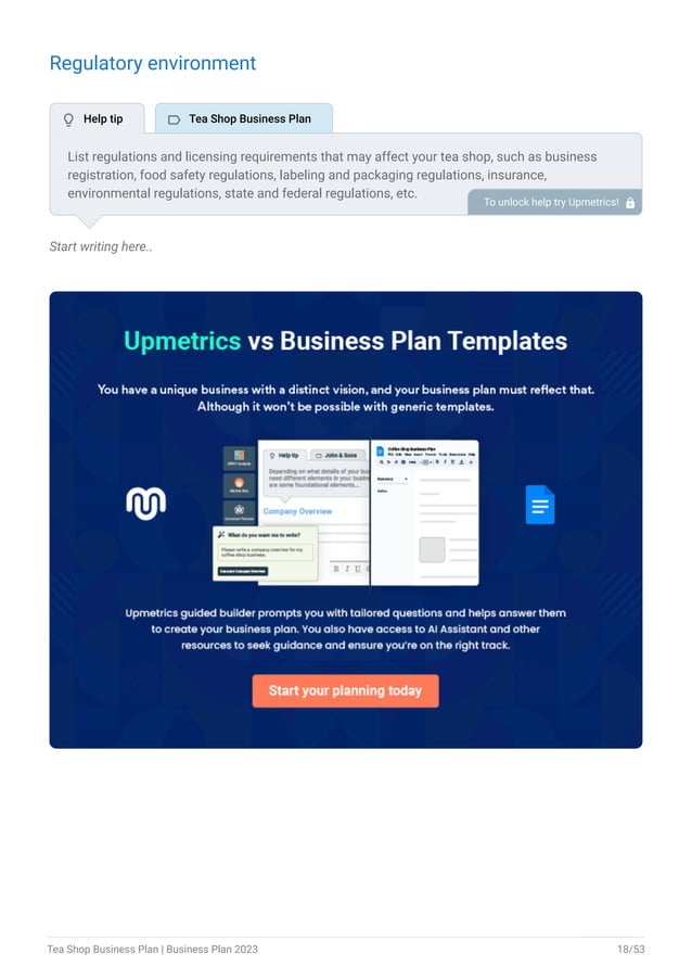 Tea Shop Business Plan Example | Upmetrics | PDF | Flower Shopping ...