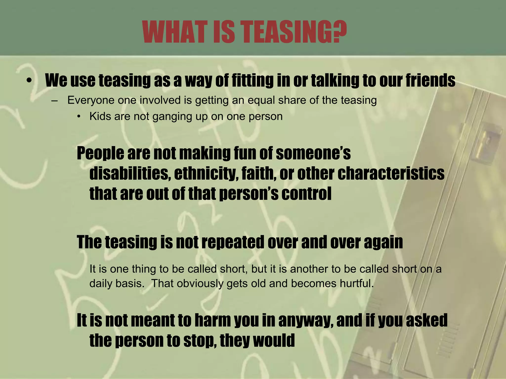 Teasing vs bullying | PPTX