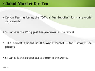 Tea Export Industry in Sri Lanka | PPT