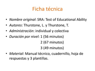 (Tea) test de aptitudes escolares (1) | PDF