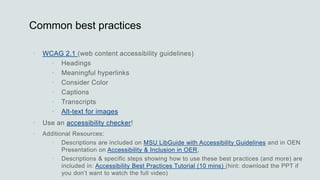 Accessibility in OER Publishing and The Digital Library Accessibility Policy & Practice ...