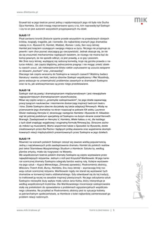 Teatr Elżbietanski - scenariusz prezentacji | PDF