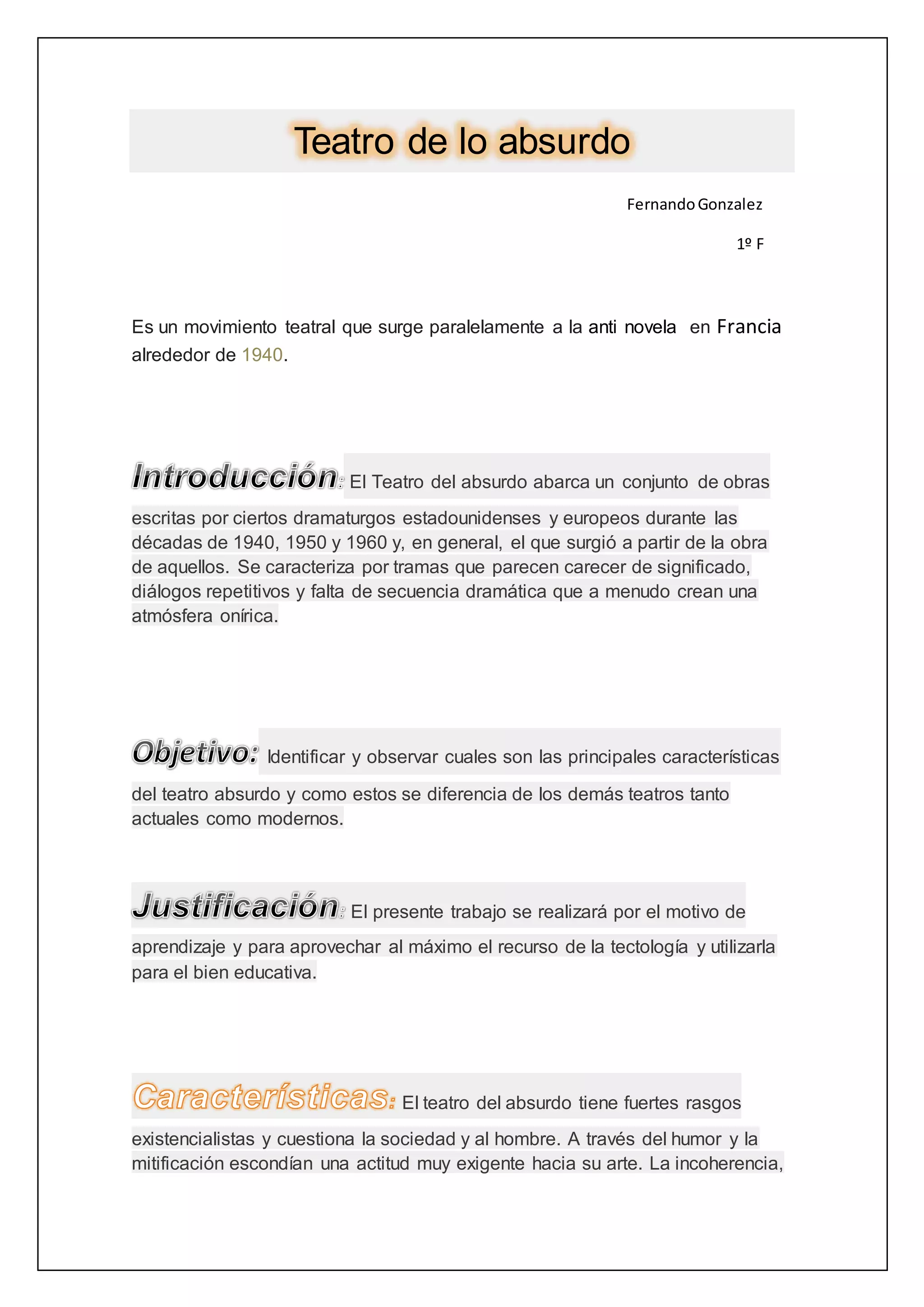 Teatro de lo absurdo | DOCX