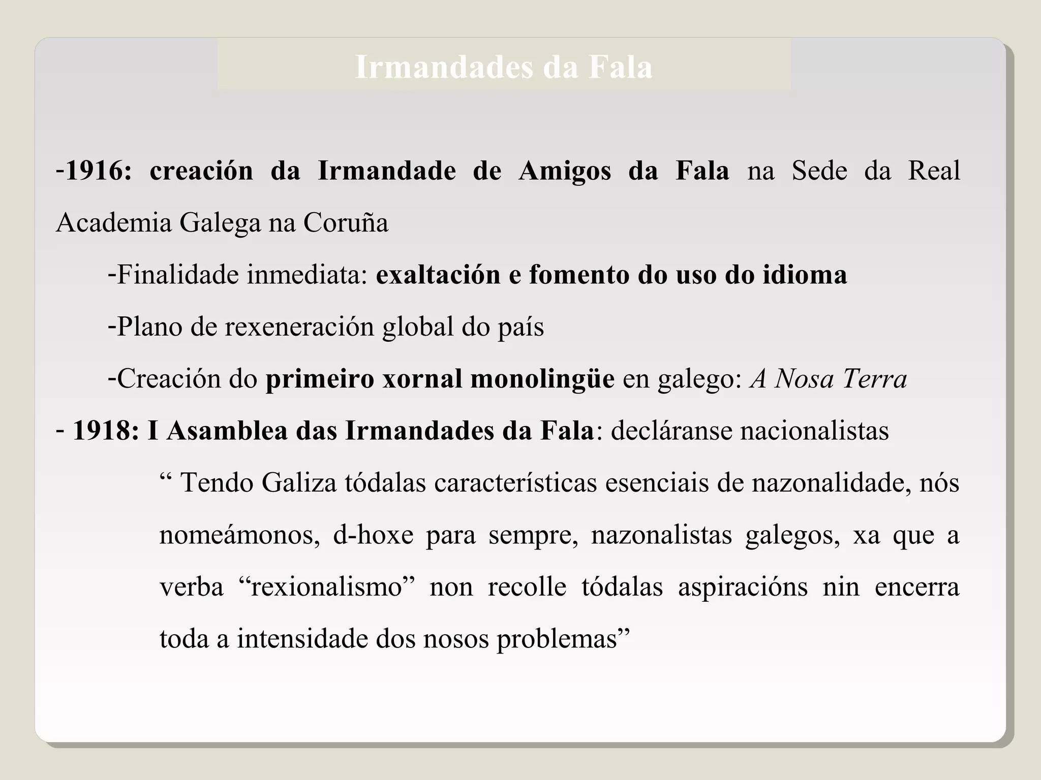O teatro das Irmandades da Fala | PPT
