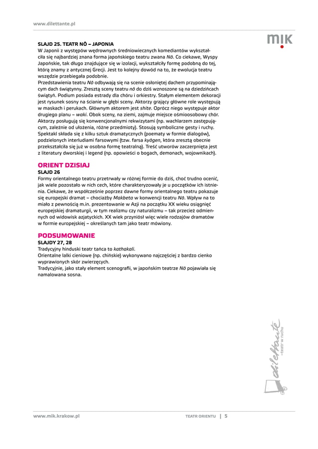 Teatr Orientu - scenariusz prezentacji | PDF