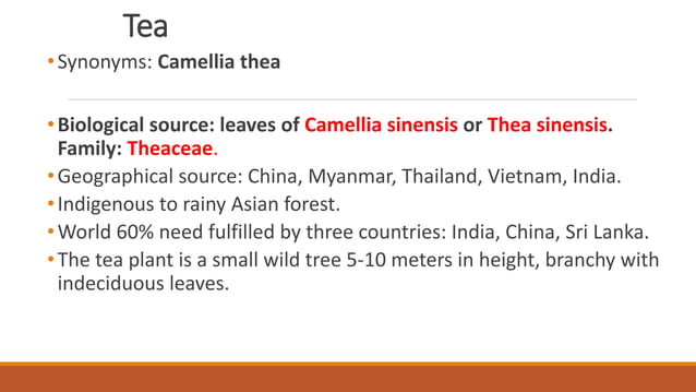 Purine alkaloids and Tea | PPT