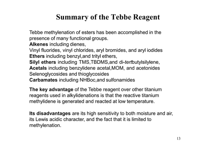 Tebbes reagent | PPTX | Chemistry | Science