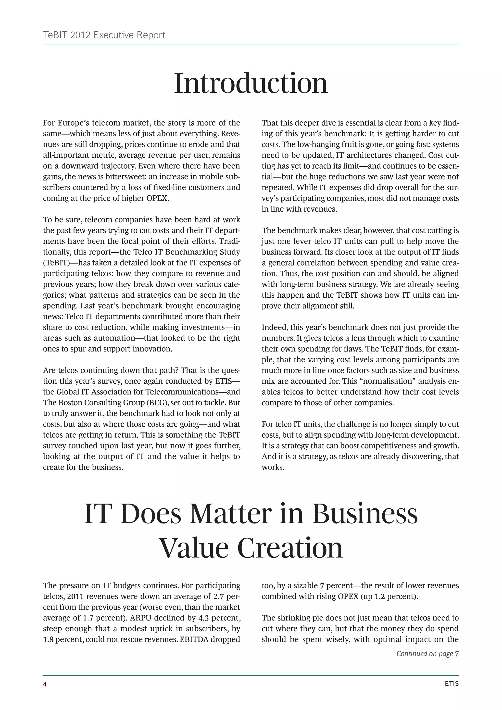 TeBIT Benchmark Executive Report 2012 | PDF