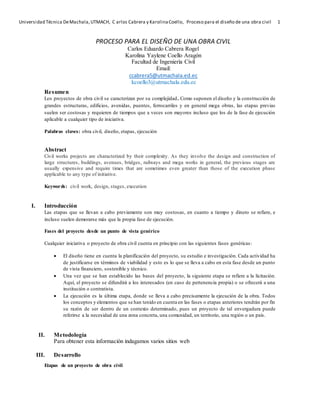 PROCESO PARA EL DISEÑO DE UNA OBRA CIVIL | DOCX