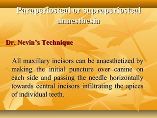 Tec. regional anesth vijay | PPT