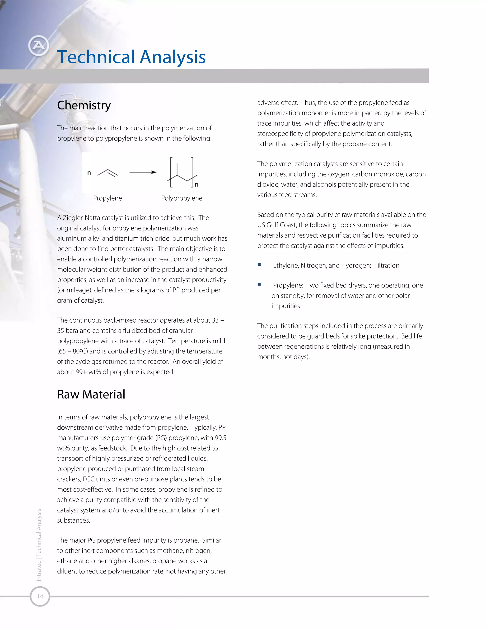 Technology Economics: Polypropylene Via Gas Phase Process, Part 2 | PDF