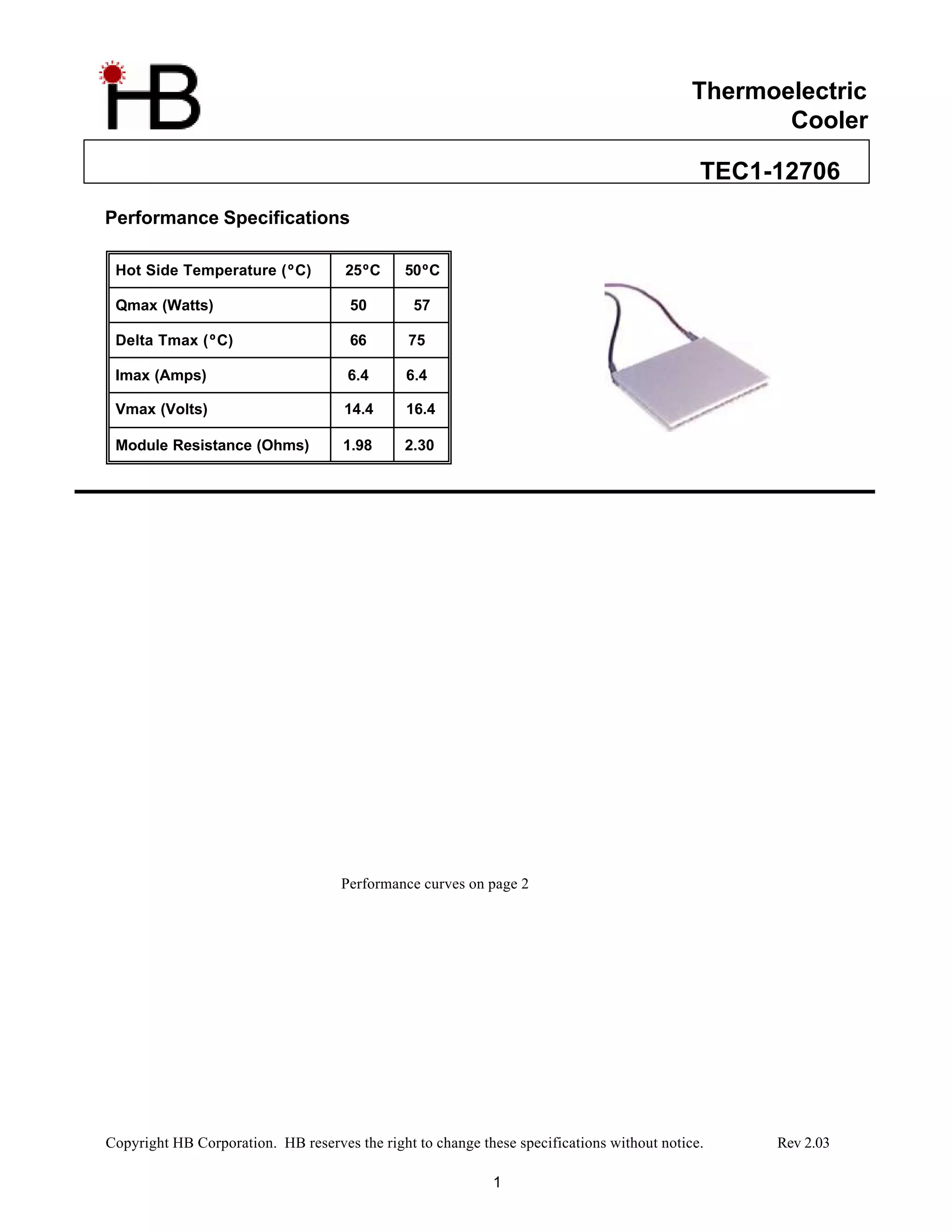 Datasheet of TEC-1-12706 in English | PDF