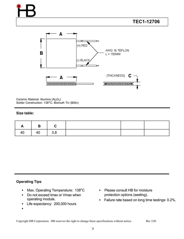 Datasheet of TEC-1-12706 in English | PDF