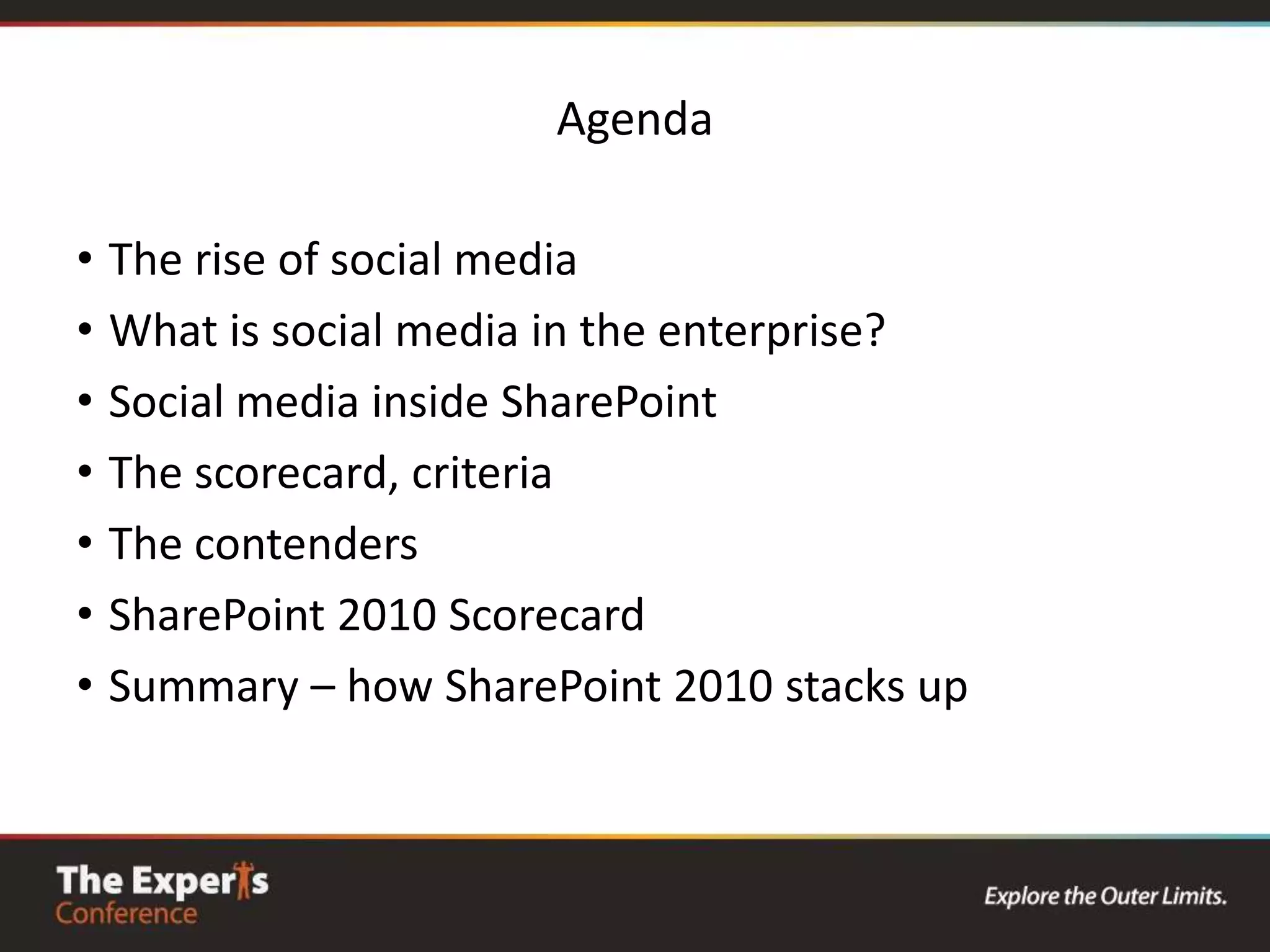 SharePoint's Social Computing Scorecard_TEC2011 | PPT