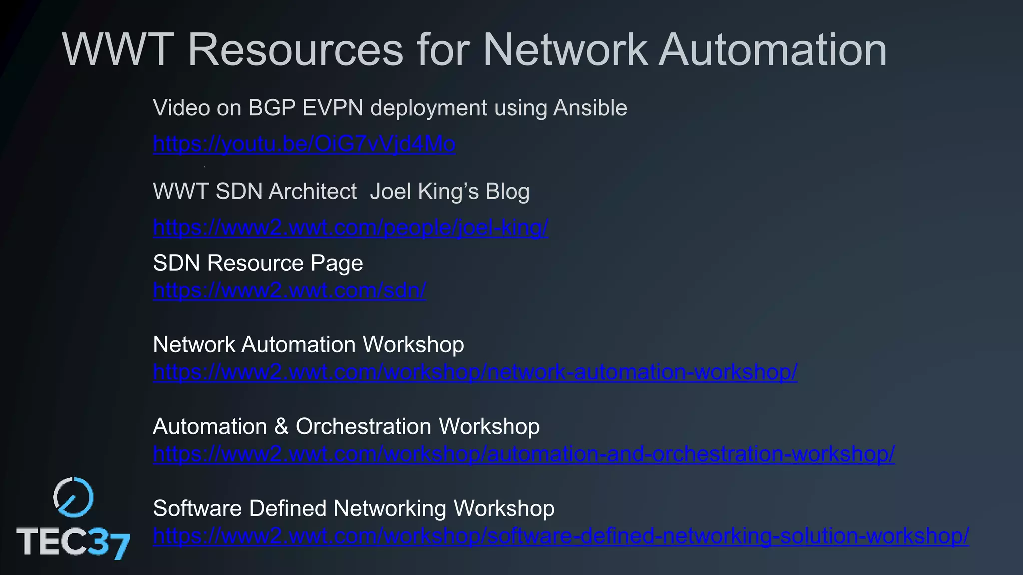 World Wide Technology Webinar - Software Defined Networking | PPT
