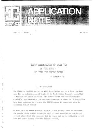 Tecator soxtec-vetbepaling-manual | PDF