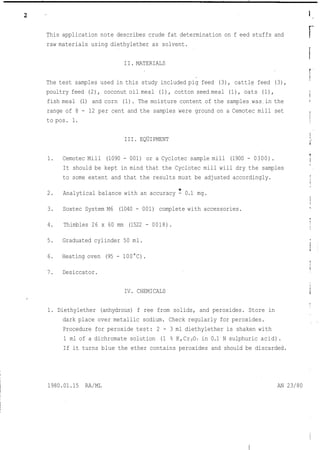 Tecator soxtec-vetbepaling-manual | PDF