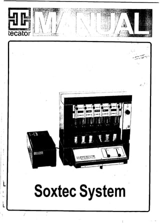Tecator soxtec-vetbepaling-manual | PDF