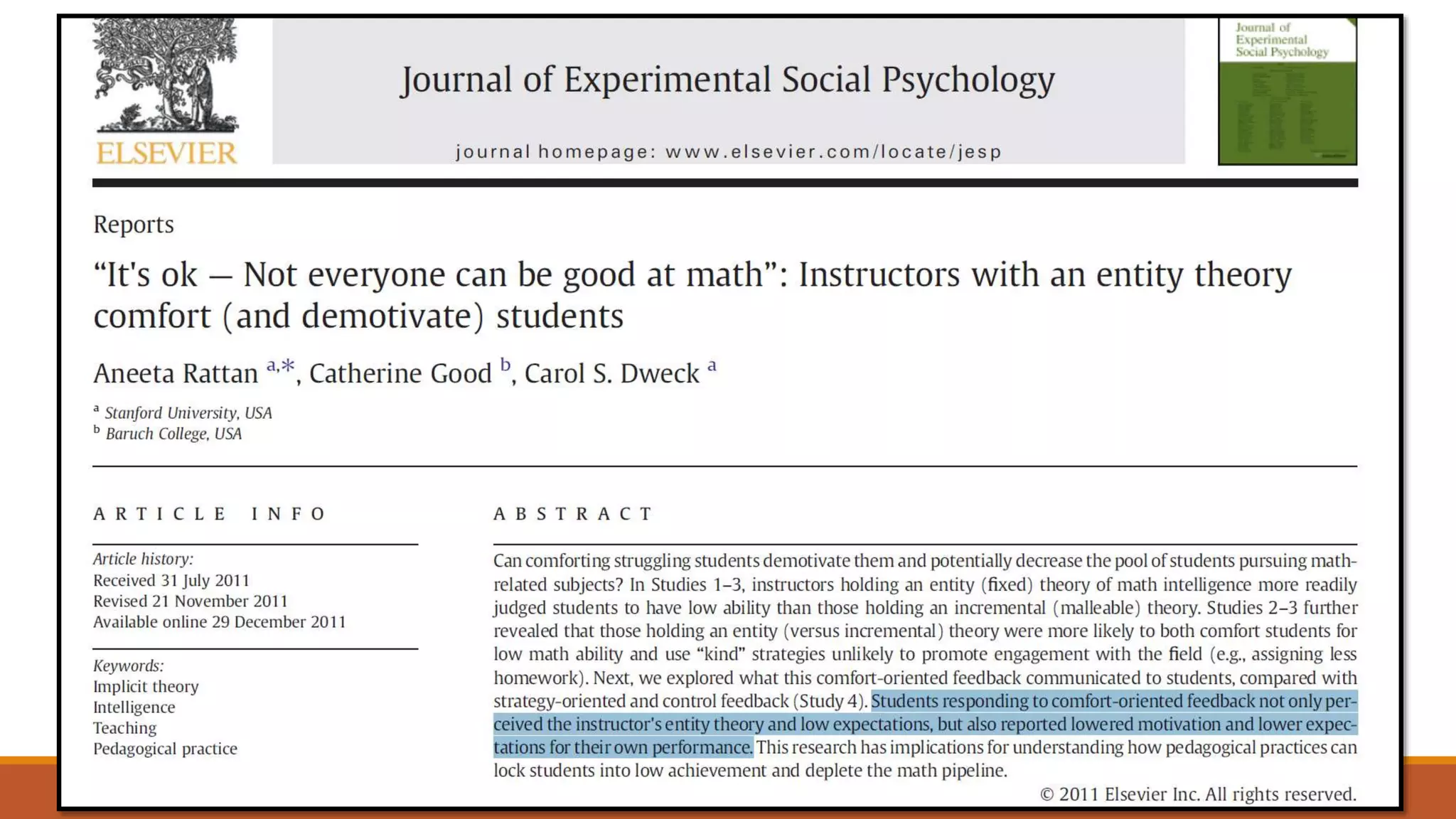 Introduction to the Mindset Model | PPTX