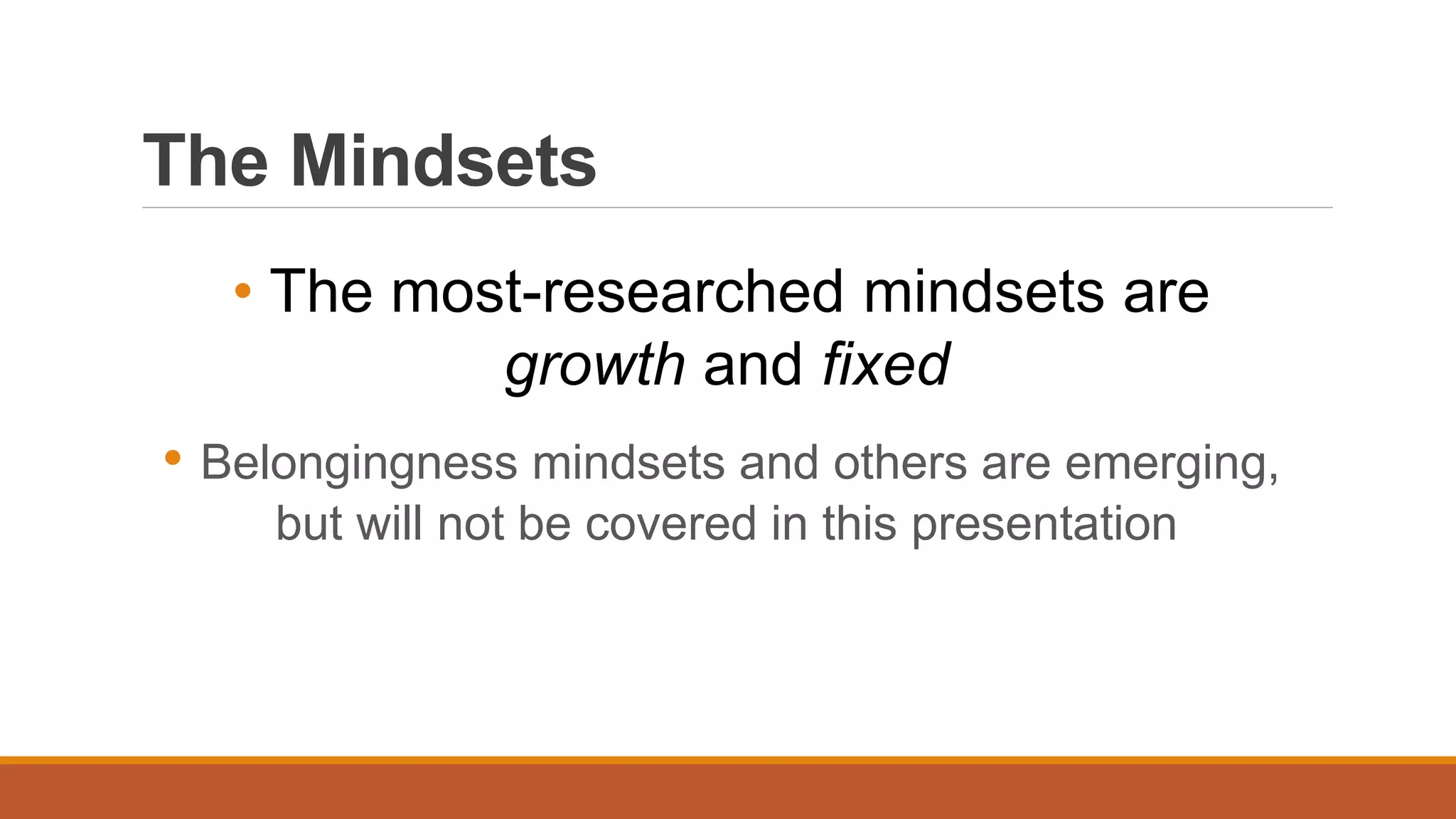 Introduction to the Mindset Model | PPTX