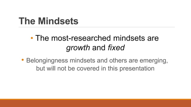 Introduction to the Mindset Model | PPTX | Education