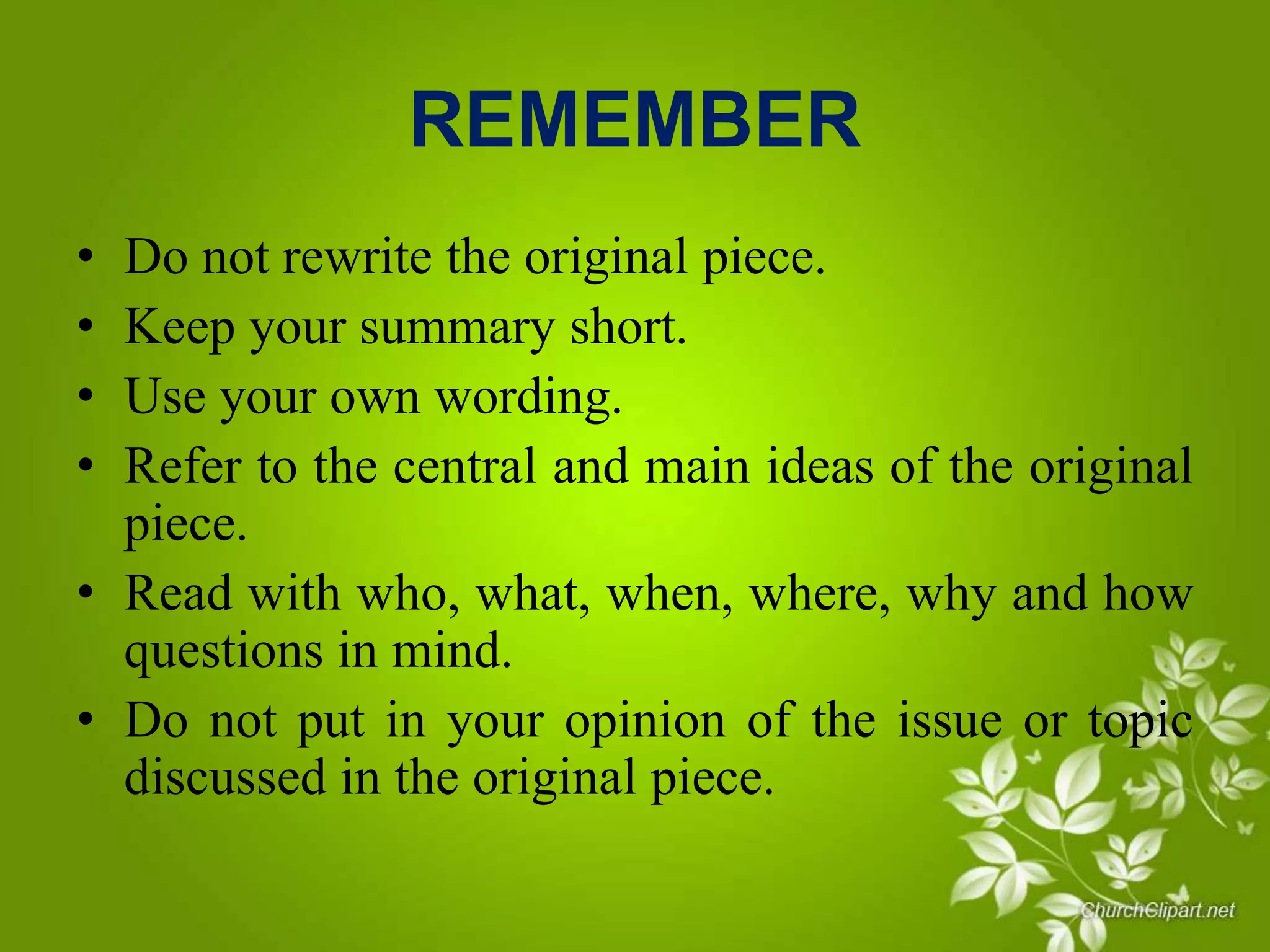 summary and conclusion | PPTX