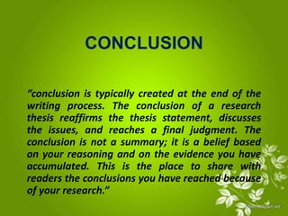 Summary And Conclusion