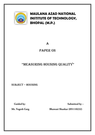 Measuring housing quality | PDF
