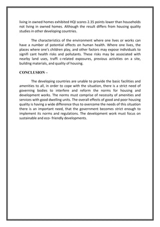 Measuring housing quality | PDF