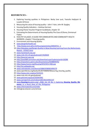 Measuring housing quality | PDF