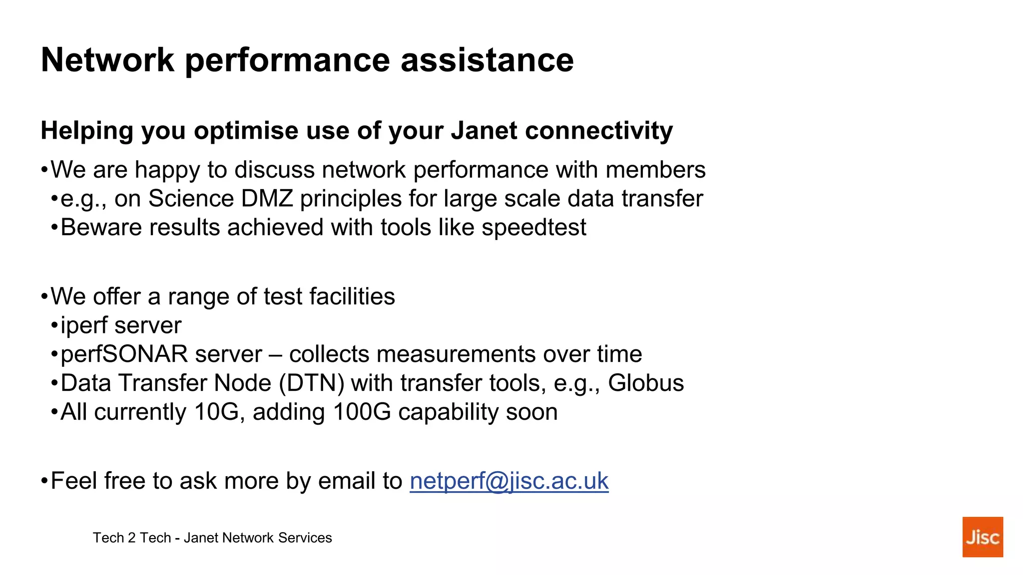 Tech 2 Tech - an overview of Janet Network services | PPTX
