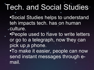 Tech. and Social Studies | PPT