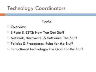 Tech Coord Position | PPT