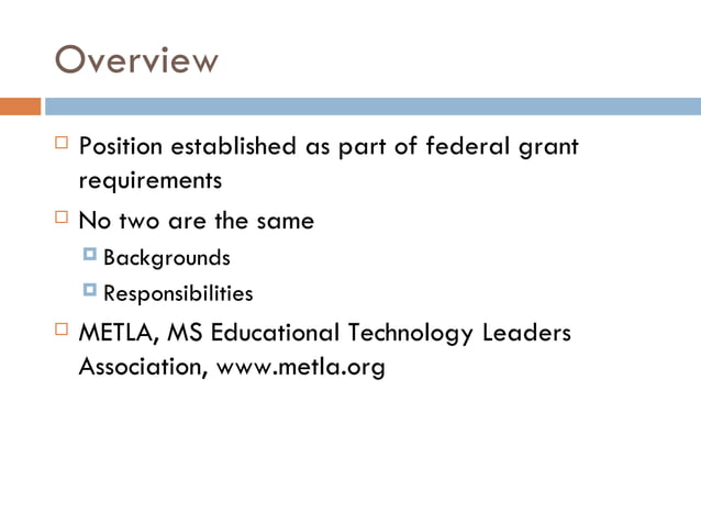 Tech Coord Position | PPT