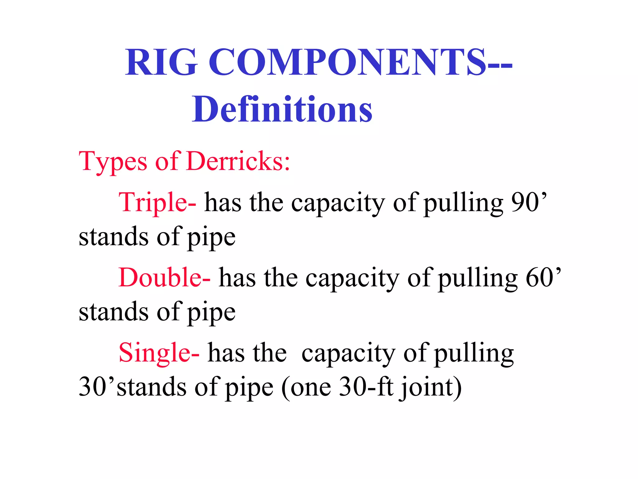 RIG COMPONENTS - Definitions | PPT