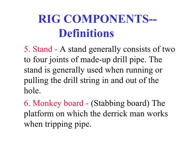 RIG COMPONENTS - Definitions | PPT
