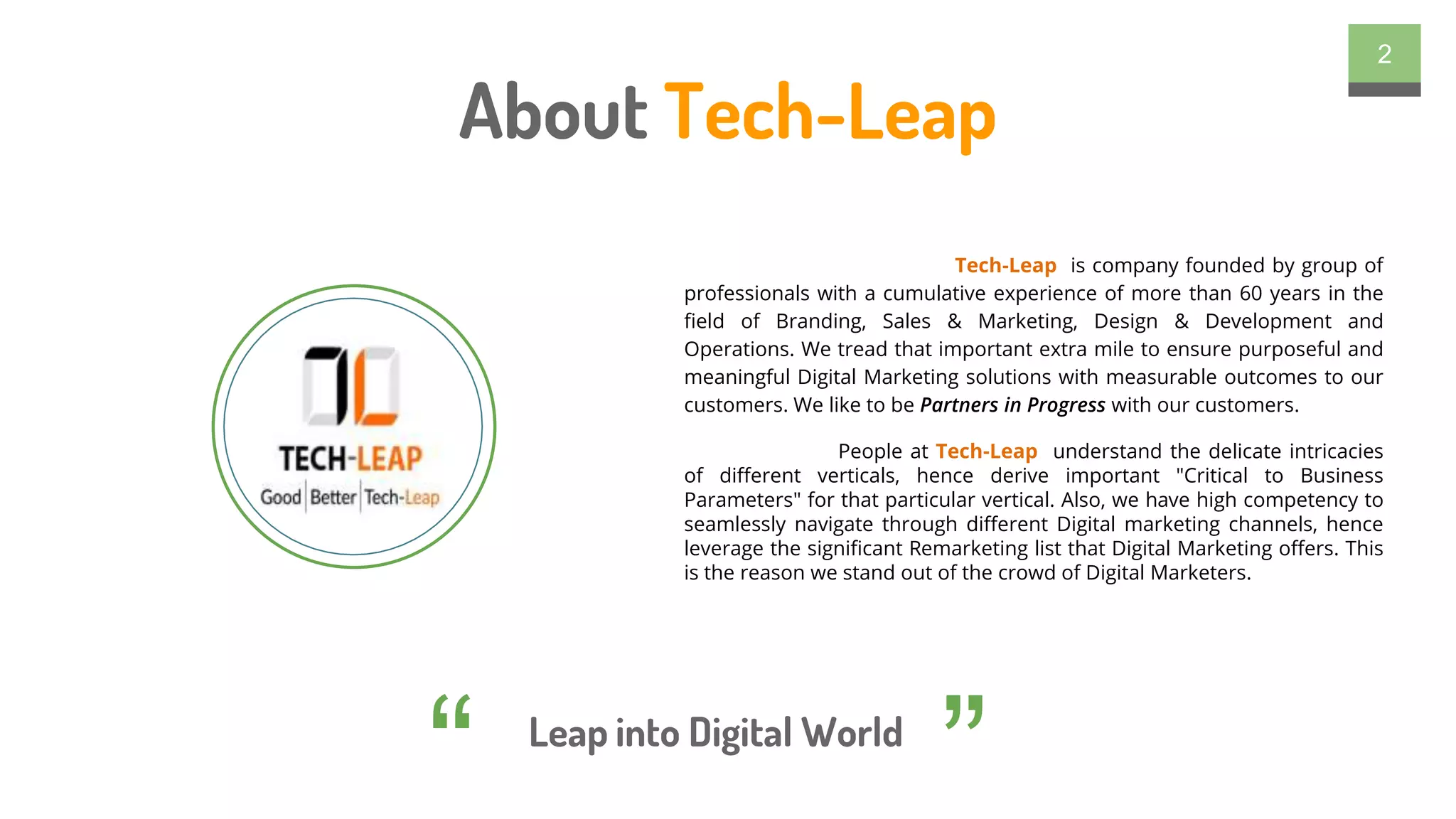 Tech leap company presentation | PPT