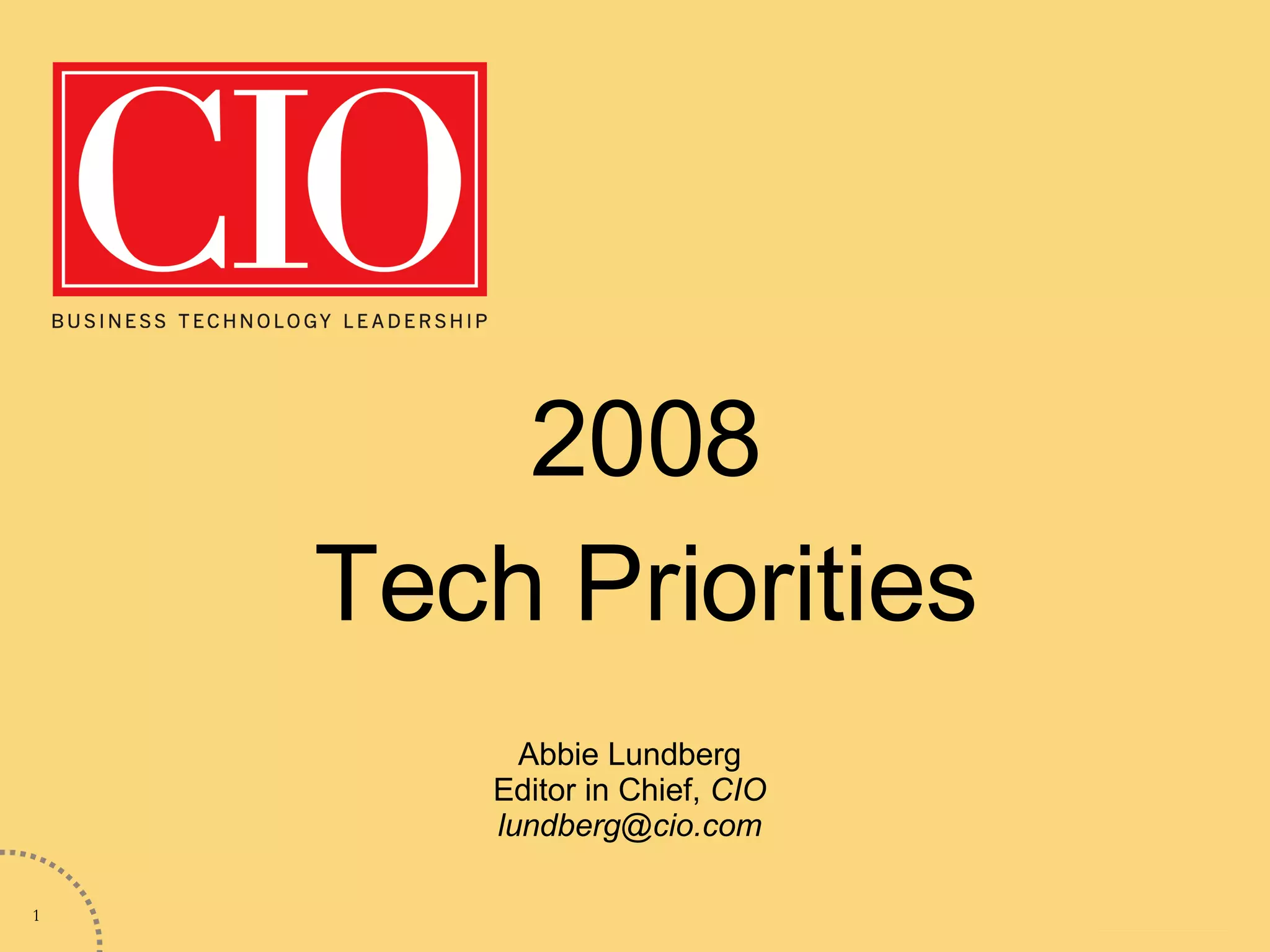 CIO Tech Priorities | PPT